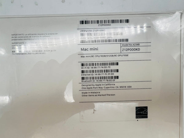 Apple 2020 Mac Mini M1 3.2GHz (8-Core GPU) 16GB RAM 512GB SSD AC+ - Ne ...